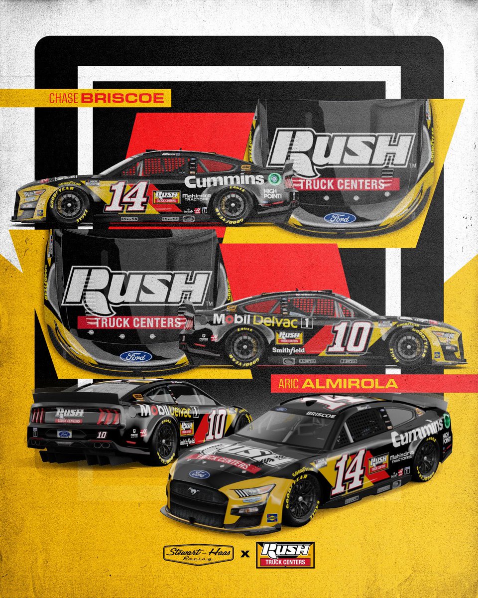 Stewart-Haas Racing: "Double the 🔥 with Rush Truck Center. No. 10 will ...