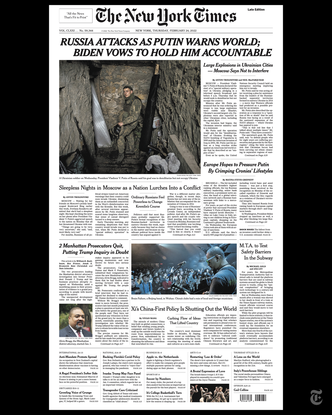 The New York Times On Twitter The Front Page Of The New York Times
