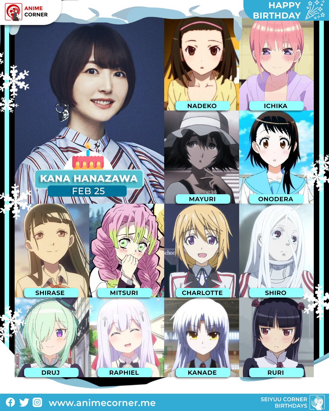 Kana Hanazawa Characters