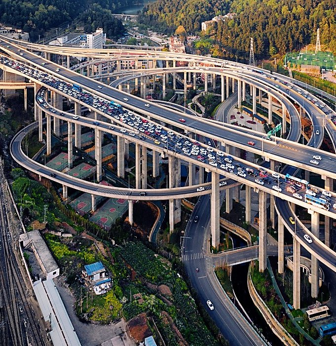 Complex Highway Interchange