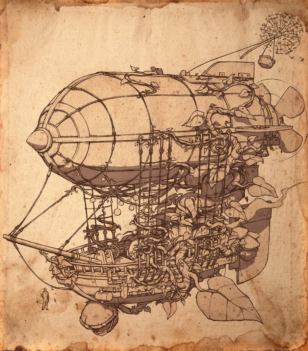 Steampunk Blimp Drawing