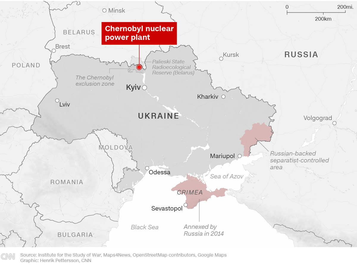 Russian forces seized the Chernobyl nuclear power plant in northern ...