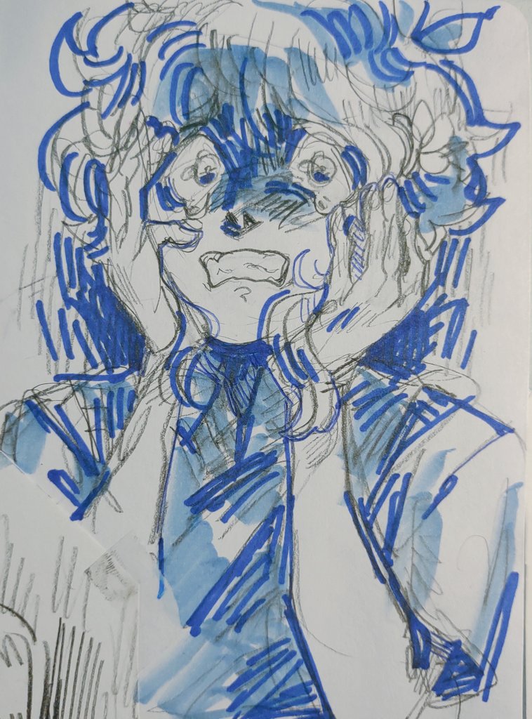 「I'm stressed *draws basil freaking out with his head in his 」neo 🌠 ...