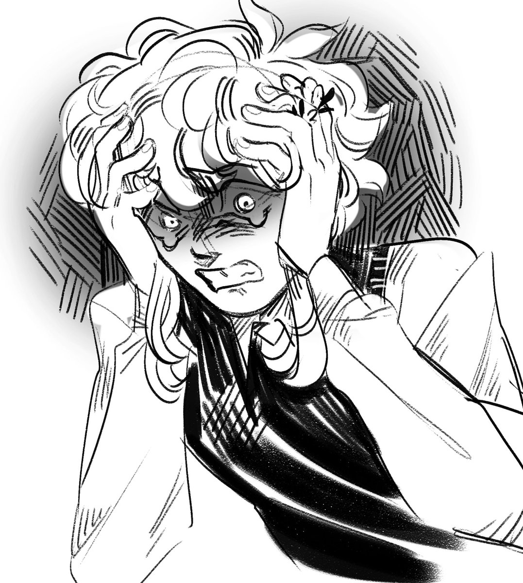 「I'm stressed *draws basil freaking out with his head in his 」neo 🌠 ...