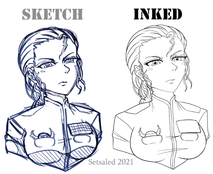 Setsaled_Art (Commissions OPEN) on Twitter: "Sketch vs Inked! Hire me for all your inking needs