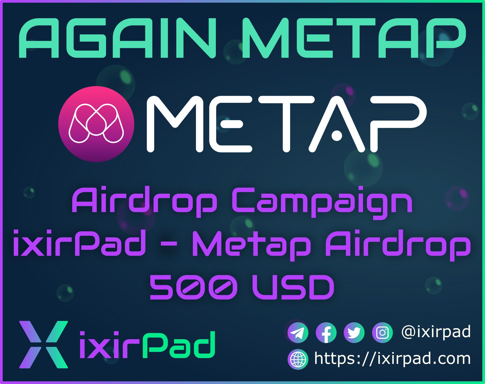 iXiRPAD on Twitter: "📢We are proud of the announce #airdrop of the @metapplay ... 5 lucky ...