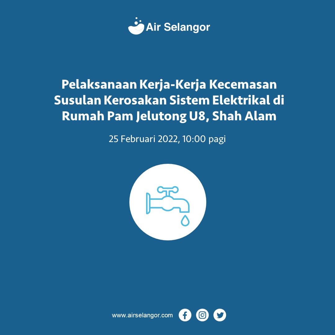 Air Selangor on Twitter: "Air Selangor ingin memaklumkan bahawa terdapat kerosakan sistem ...