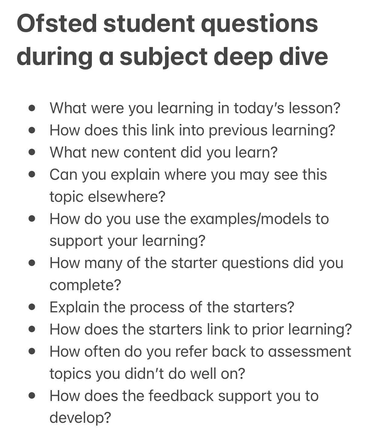 Secondary Maths Ofsted Deep Dive Questions Teaching, 11/14/2023 Secondary Maths Ofsted Deep Dive Questions Teaching, 11/14/2023