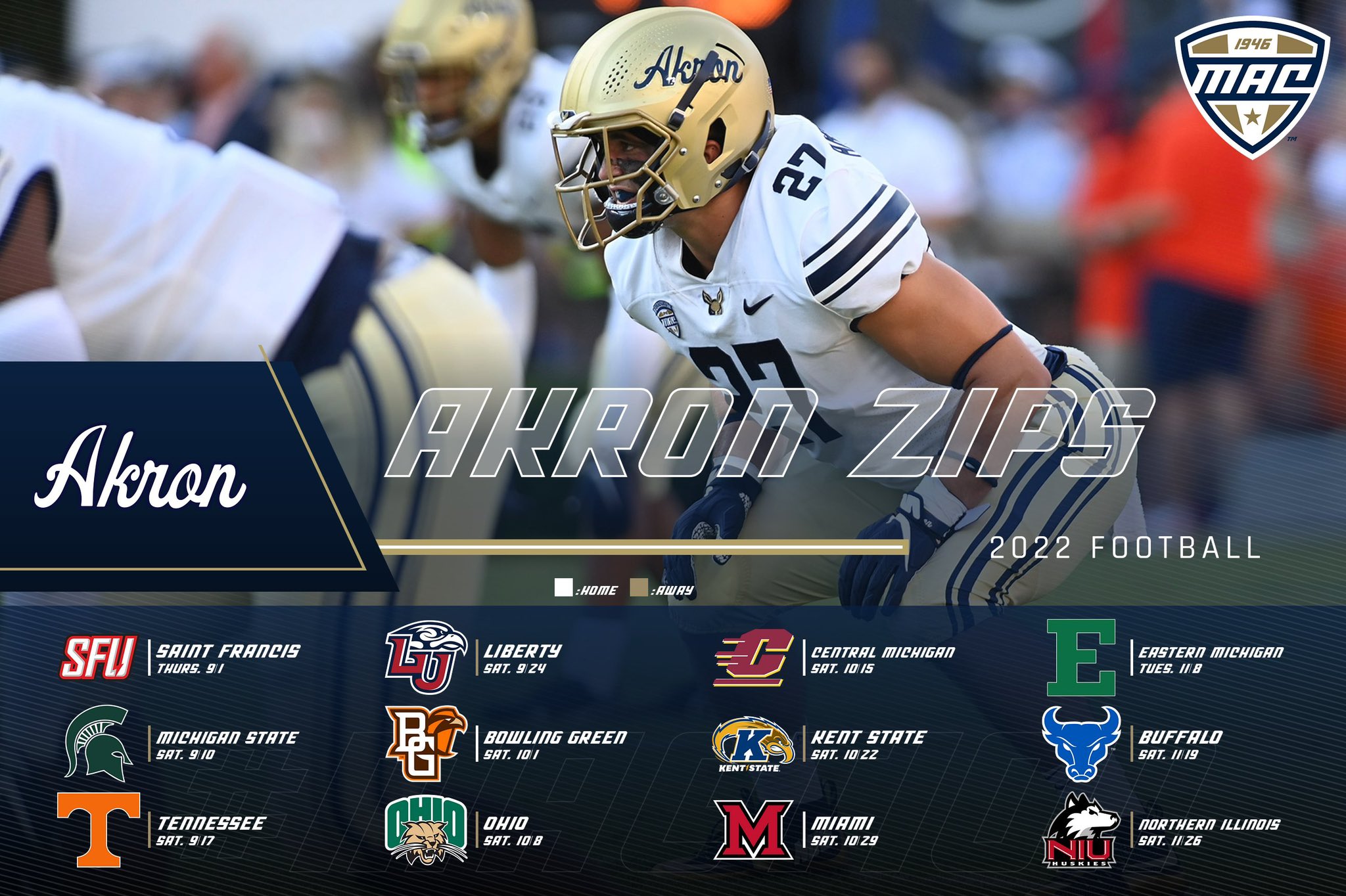 Akron Football Uniforms 2022