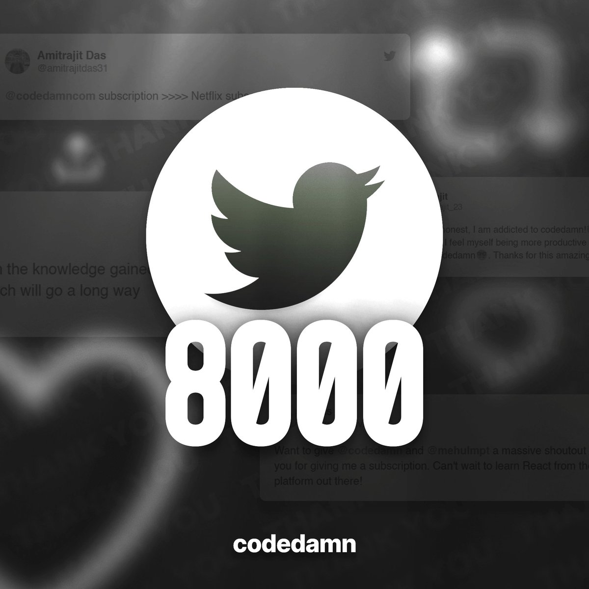 We just crossed 8000 followers on twitter 🚀🚀 Thankyou for all the love and support 🤝 - Thread ...