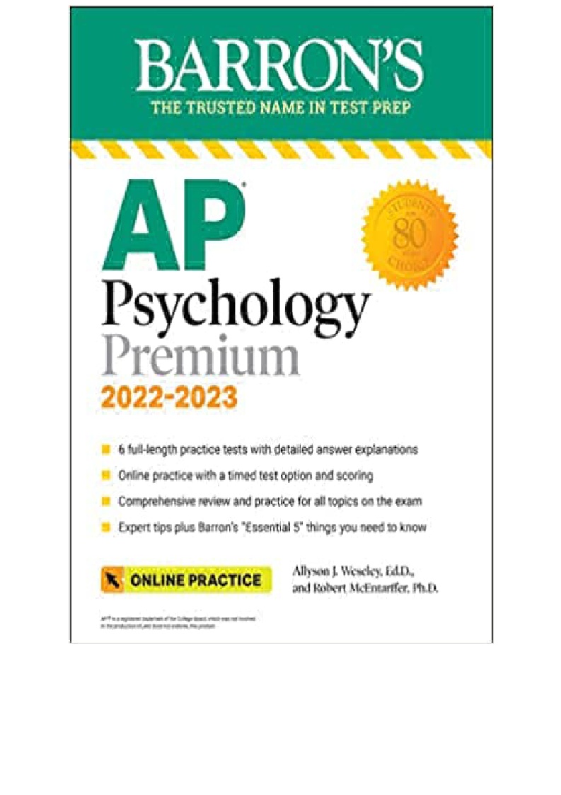 Read PDF AP Psychology Premium 2022-2023: 6 Practice Tests ...