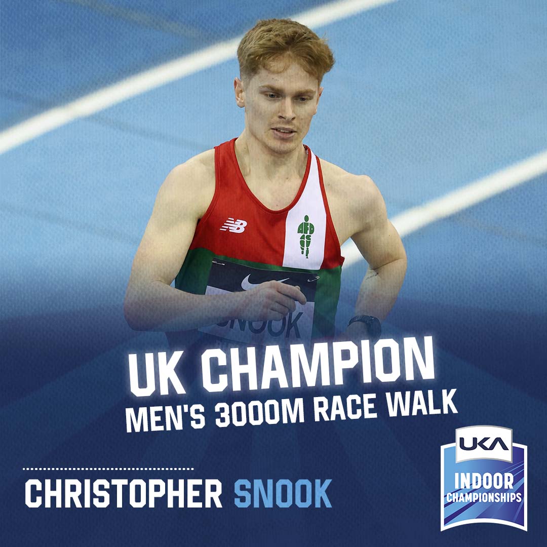 The Men's 3000m Race Walk honours go the way of Christopher Snook, who becomes UK Champion after ...