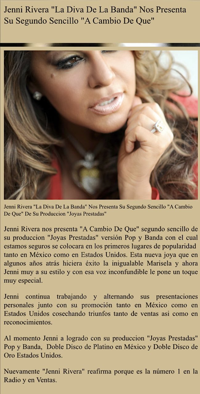 Jenni Rivera Joyas Prestadas Banda
