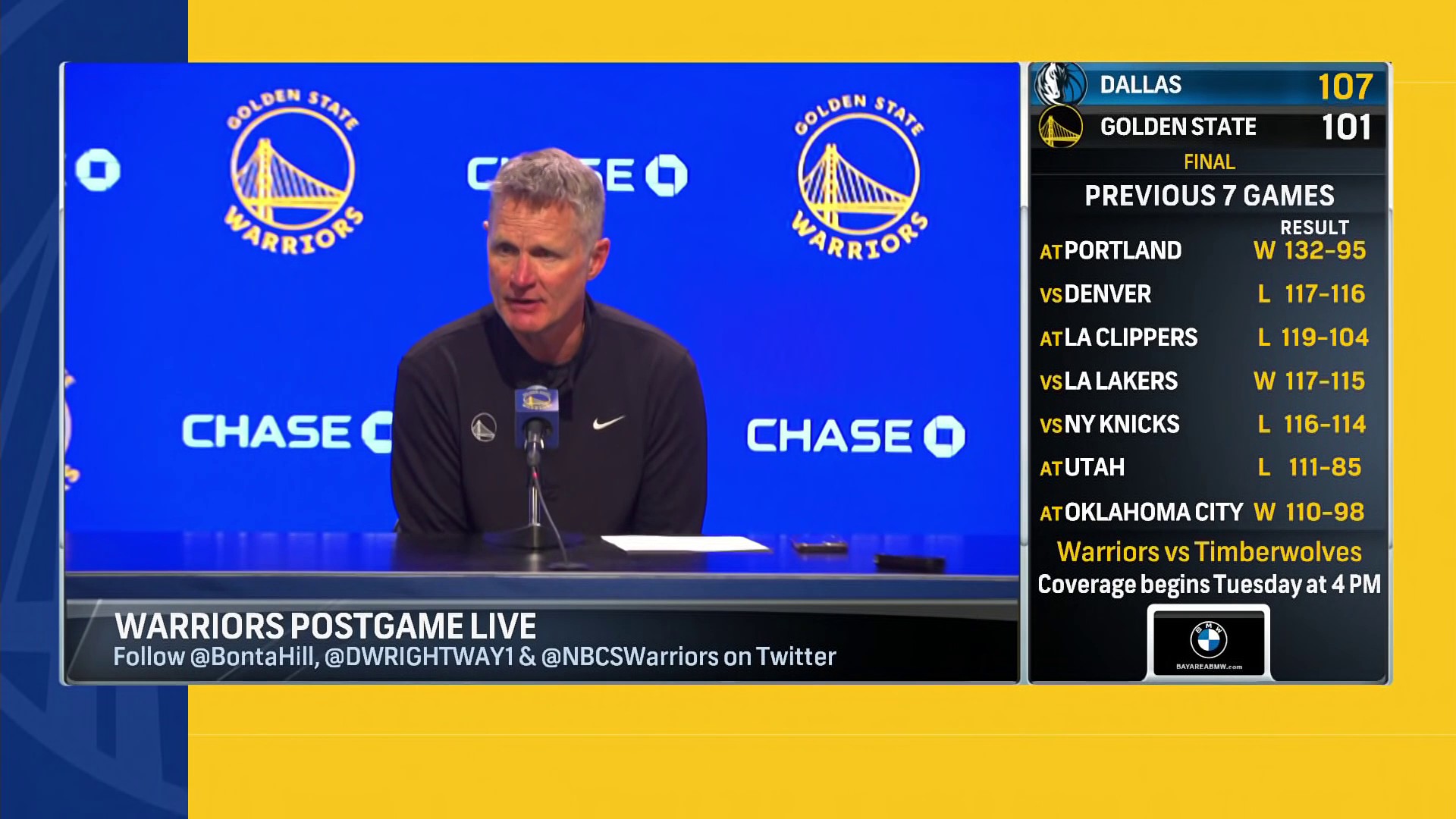 Warriors on NBCS on Twitter: "Kerr says the Warriors didn't maintain their "grit" in the fourth ...