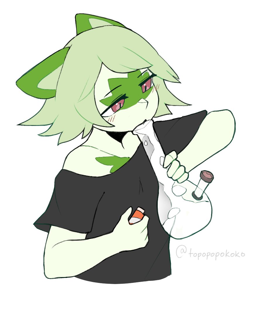 「Sprigatito? no, weed cat! 🌿🌿🌿 」|Char/Topo 🌿COMM CLOSED🌿のイラスト