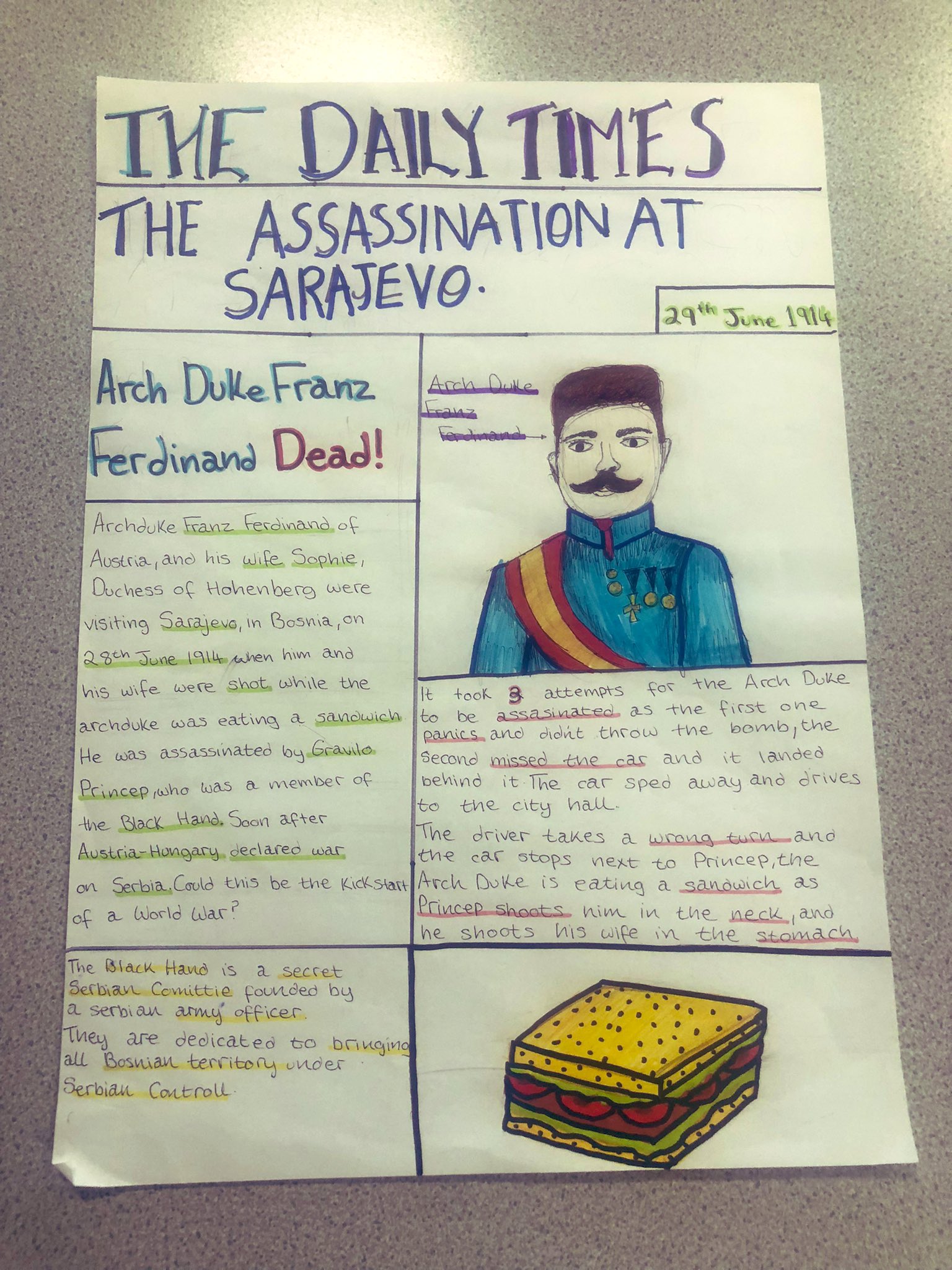 Archduke Franz Ferdinand Assassination Newspaper