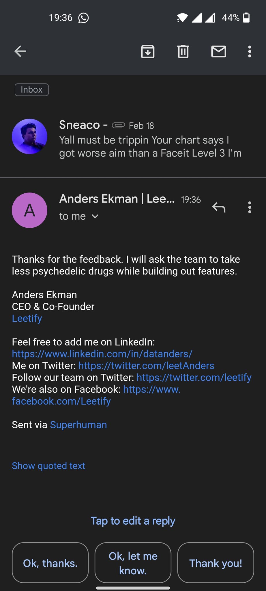 Leetify on Twitter: "@Sneaco_ Understand it might be confusing but there's nothing broken about ...