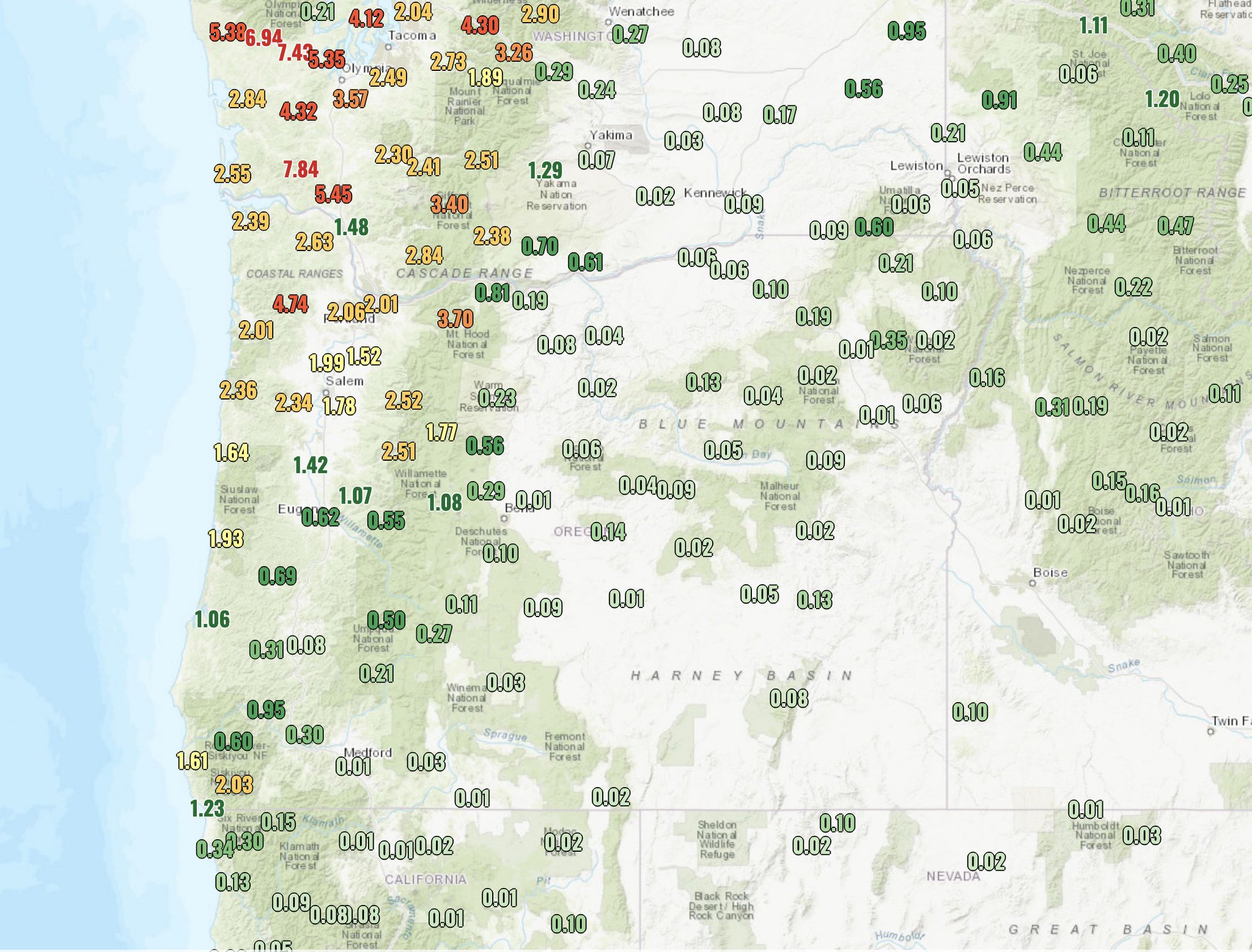 Oregon River Levels Wkcc