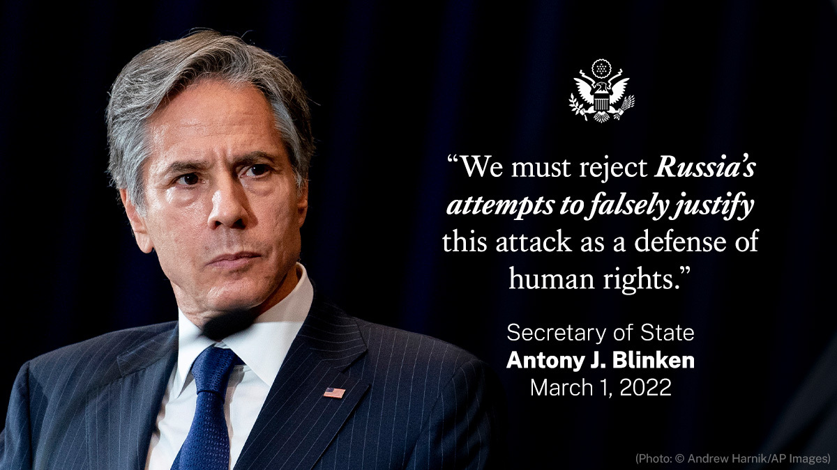 Department Of State On Twitter Secblinken We Must Send A Resolute