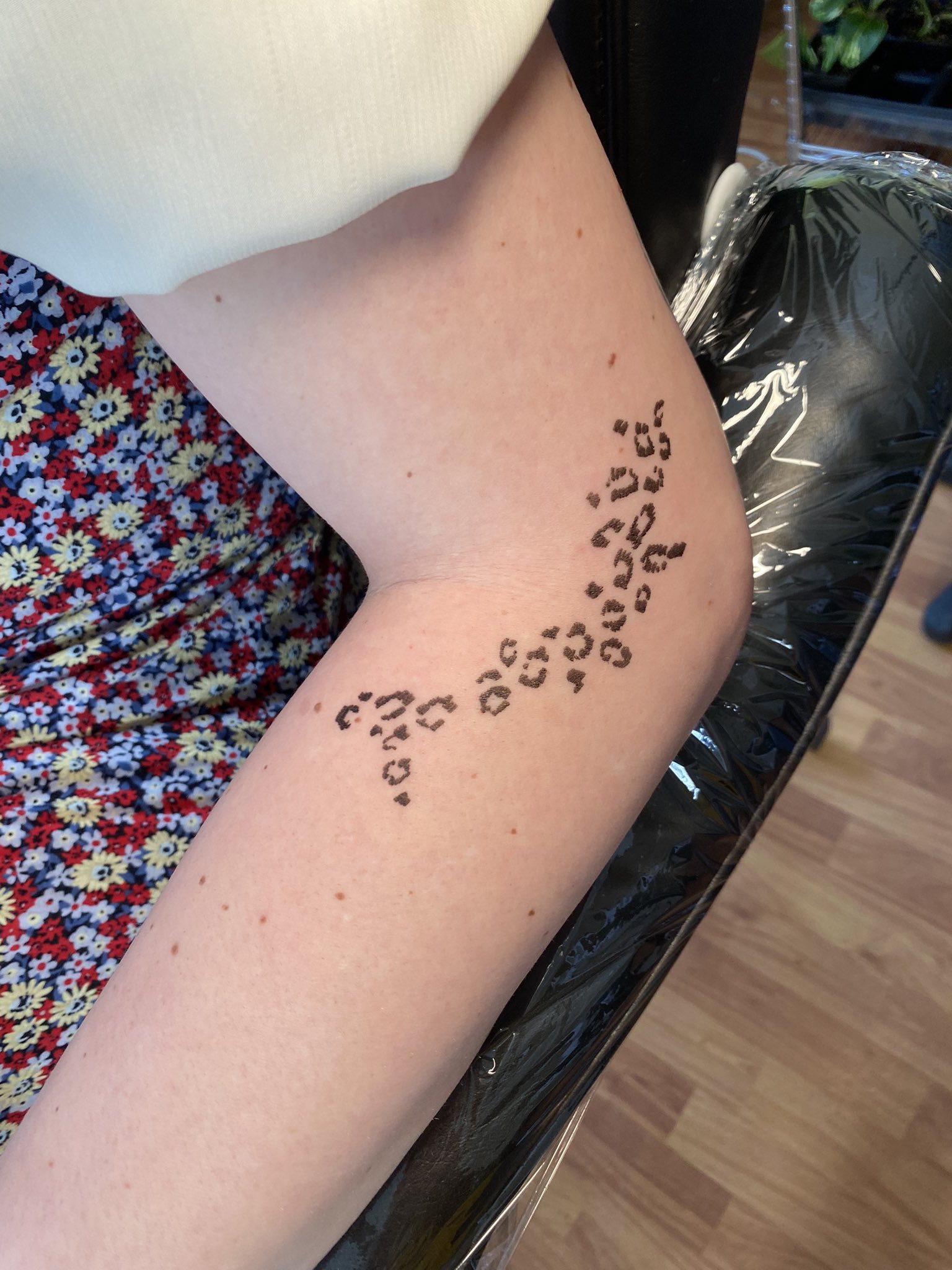 Cheetah Print And Flower Tattoo