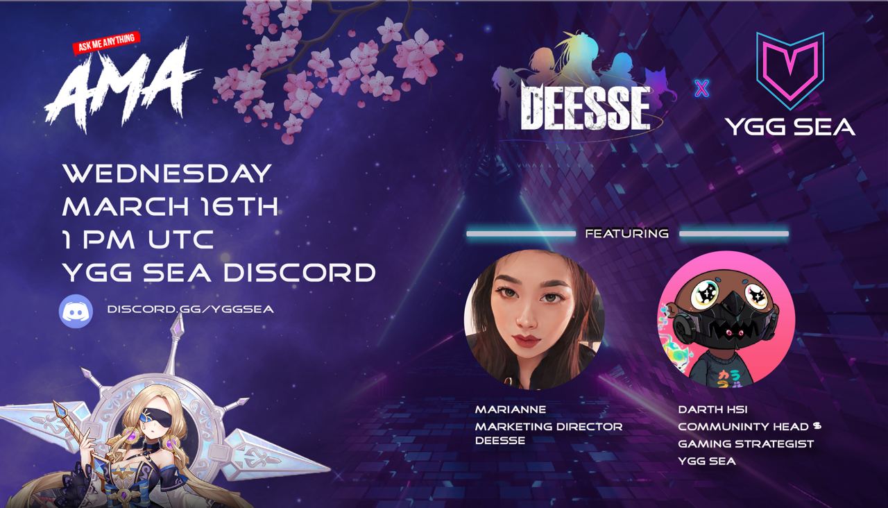 YGG SEA on Twitter: "Reminder - our AMA with @deesse_2021 is starting in an hour at 1pm UTC! Don ...