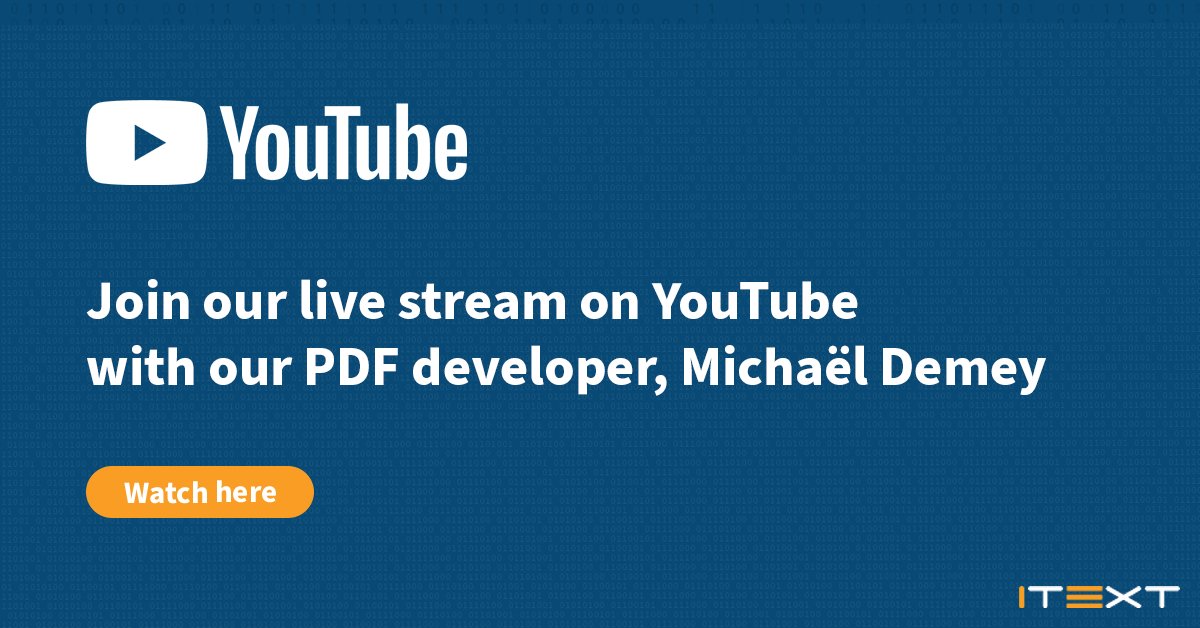 iText Software on Twitter: "Don't forget our live Stream today with Michaël Demey at 7 PM CET ...