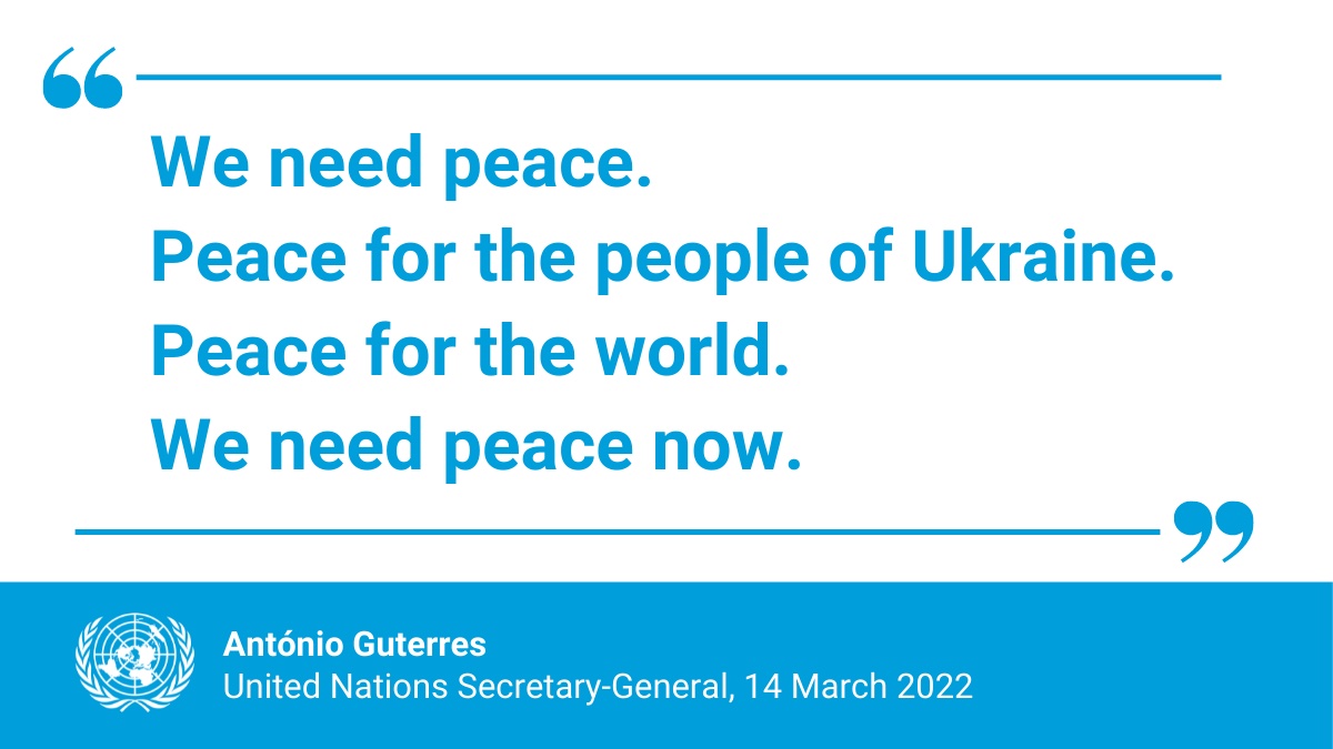 United Nations on Twitter: ""We need peace. Peace for the people of ...