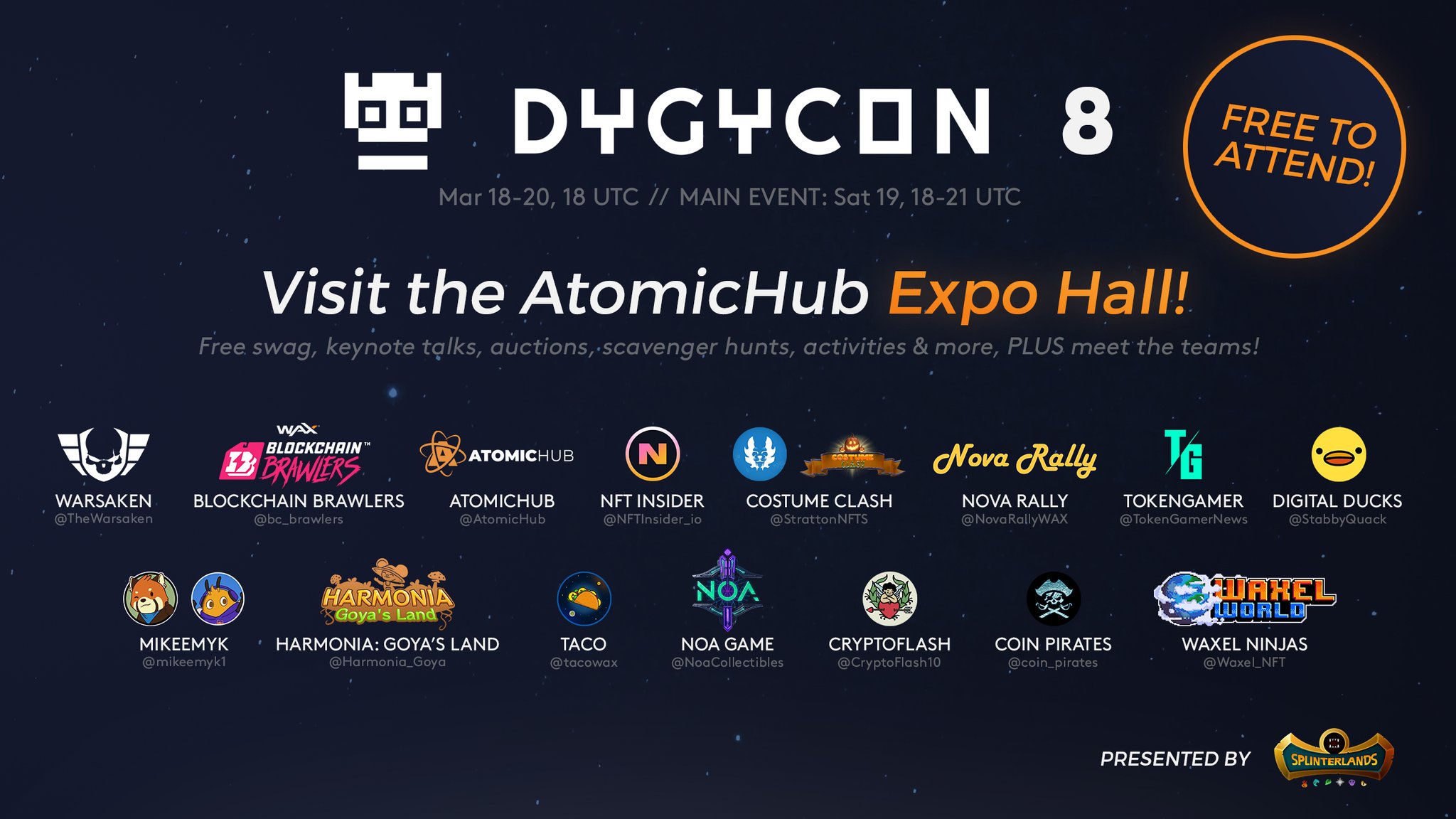 AtomicHub on Twitter: "📢 ANNOUNCING: We'll be at #DYGYCON8, alongside a ton of creators! @WAX_io ...