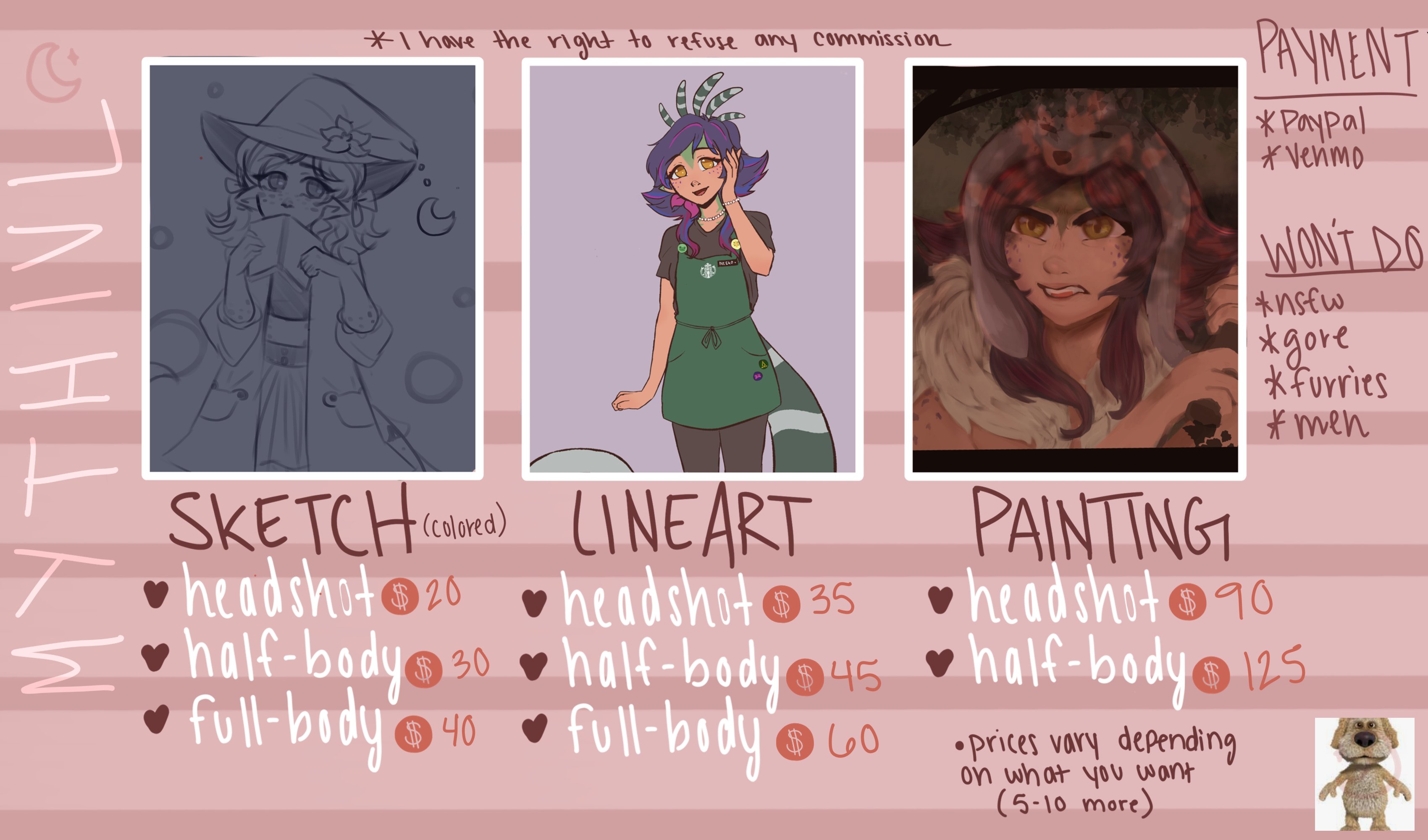 cassie🌸 on Twitter: "‧͙⁺˚*･༓☾ Commissions Open ☽༓･*˚⁺‧͙ Hello! Feel free to dm me with any ...