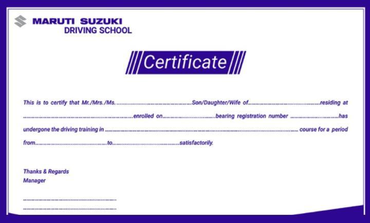 Driving Certificate Template