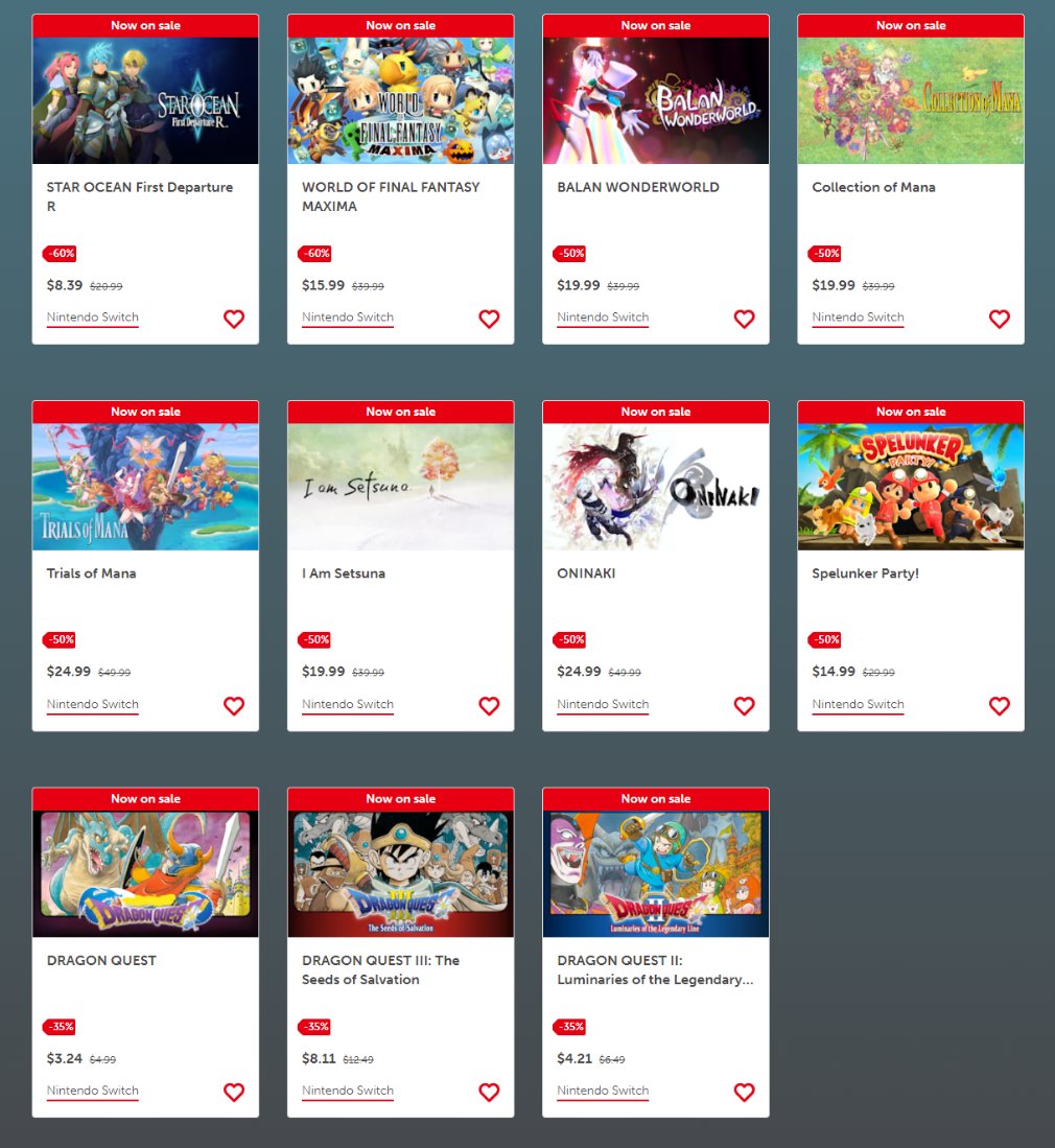 Wario64 on Twitter: "Square Enix sale on US eShop https://t.co/Pt9ALH6As0 sale ends March 28th…