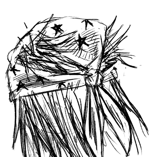 Native American Wearing Bandana Drawing