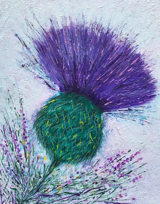 Scottish Thistle Painting