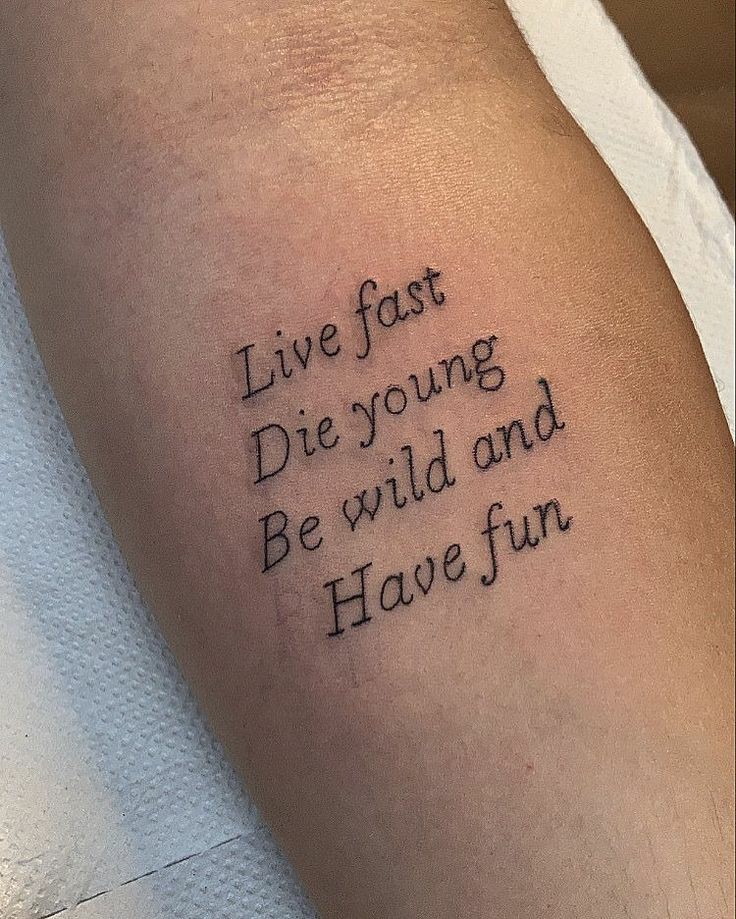 Live Fast Die Young Tattoo