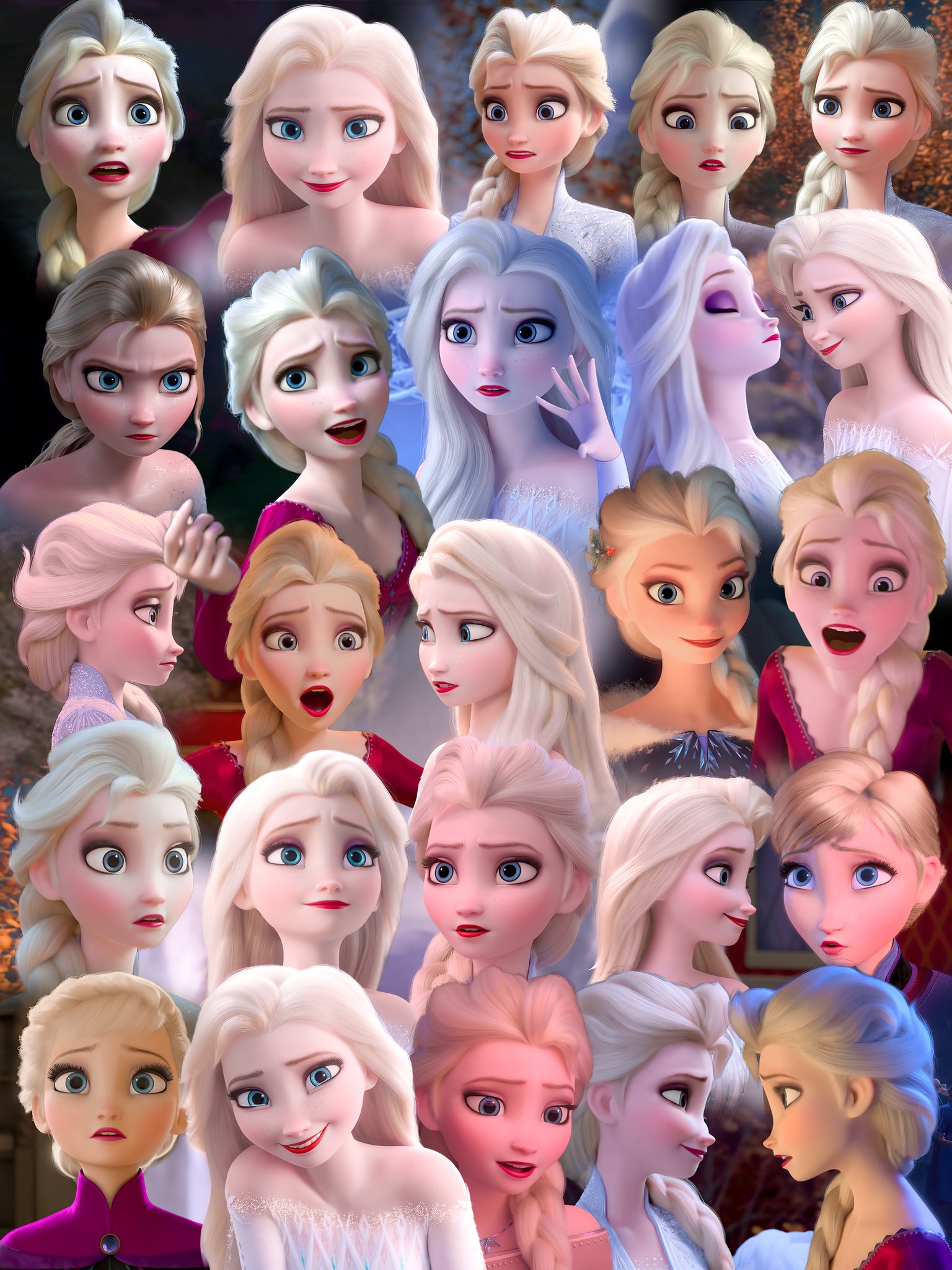 Elsa Different Hair