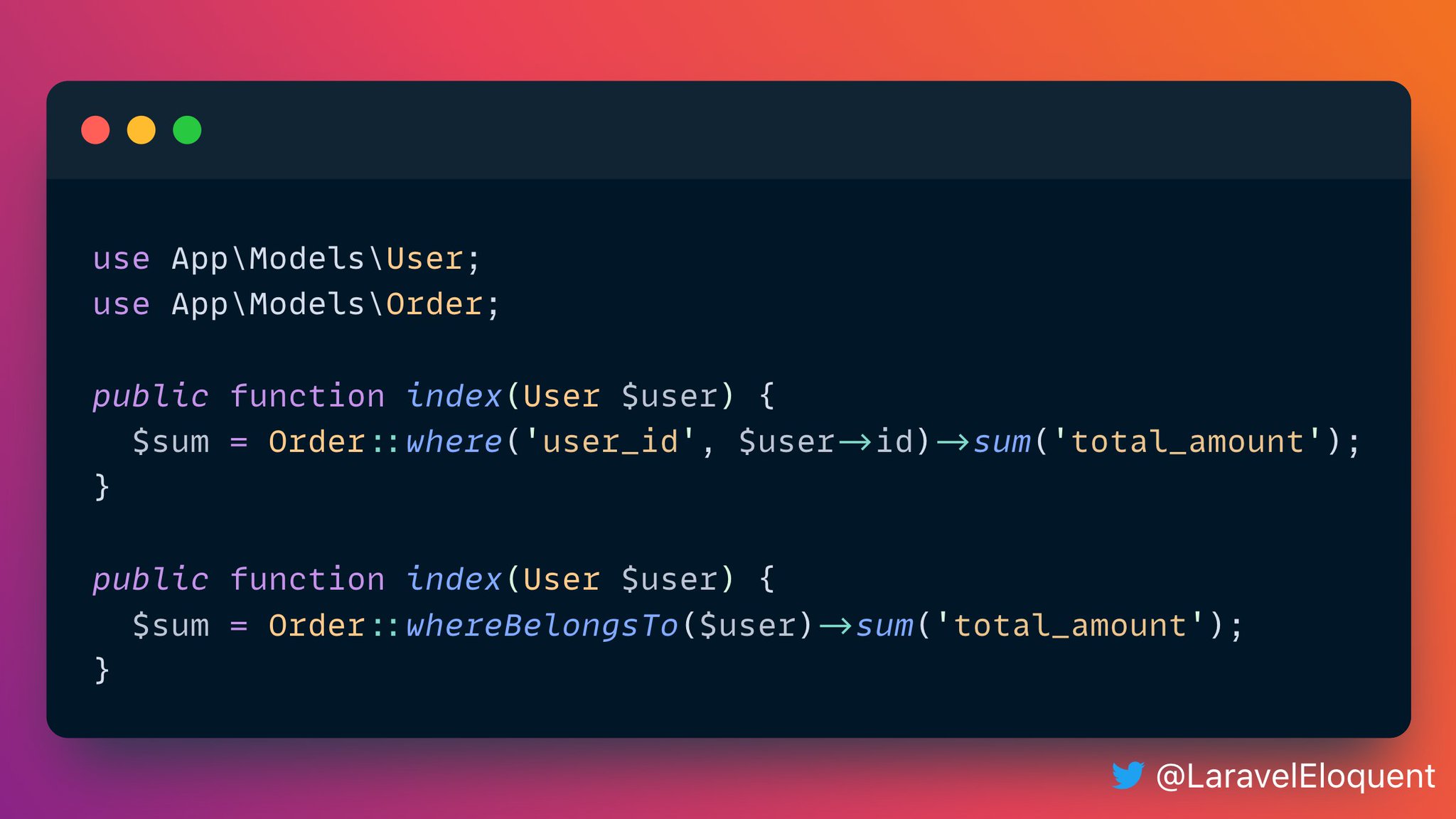 Laravel Eloquent On Twitter 💡laravel Eloquent Tip When Querying