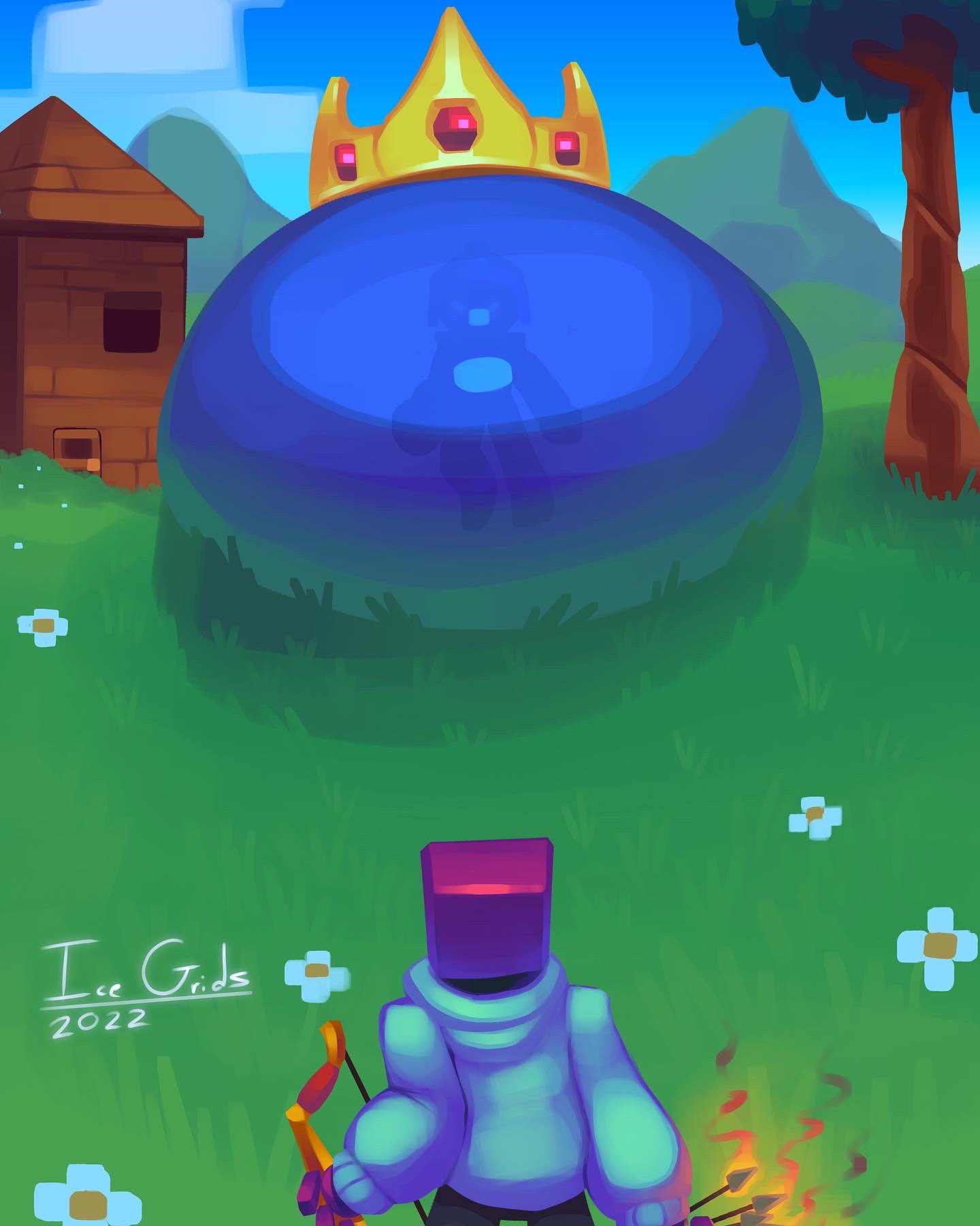 Terraria King Slime Art