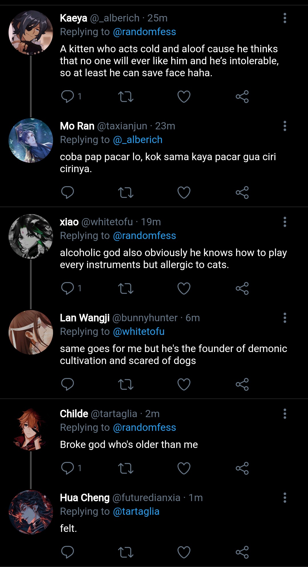 OPFOLL JAM 19.00 WIB | BACA RULES 📌 on Twitter: "Au! Cw // Crossover Danmei , bxb Kaeluc ( Kaeya ...