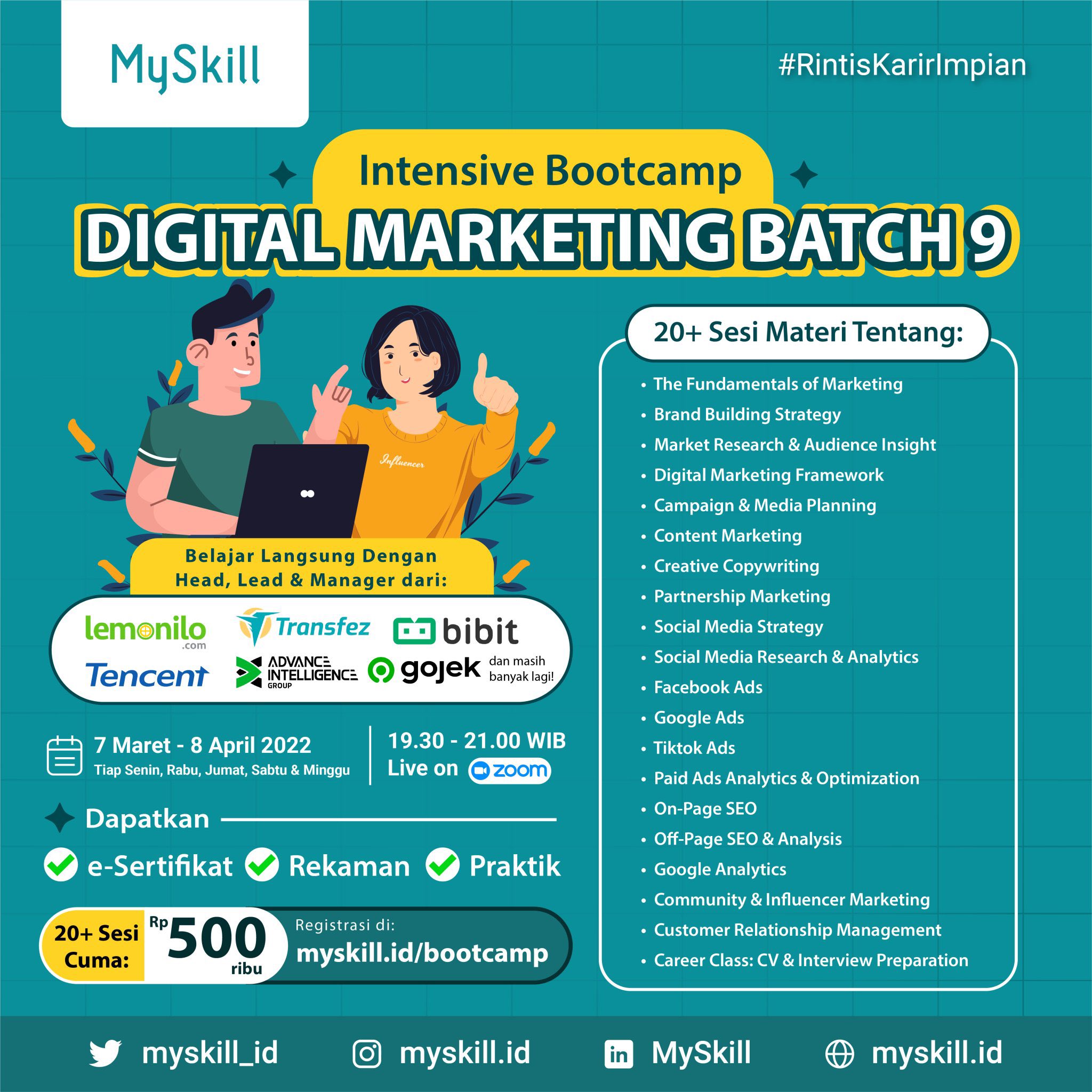 MySkill - Si Paling Belajar 💎 on Twitter: " Digital Marketing Intensive Bootcamp: Batch 9 🎯 ...