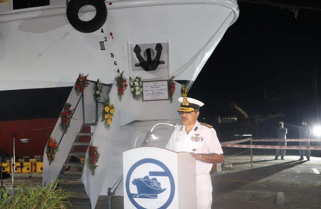 Indian Coast Guard Auxiliary Barge ‘Urja Prabha’ launched in Gujarat ...