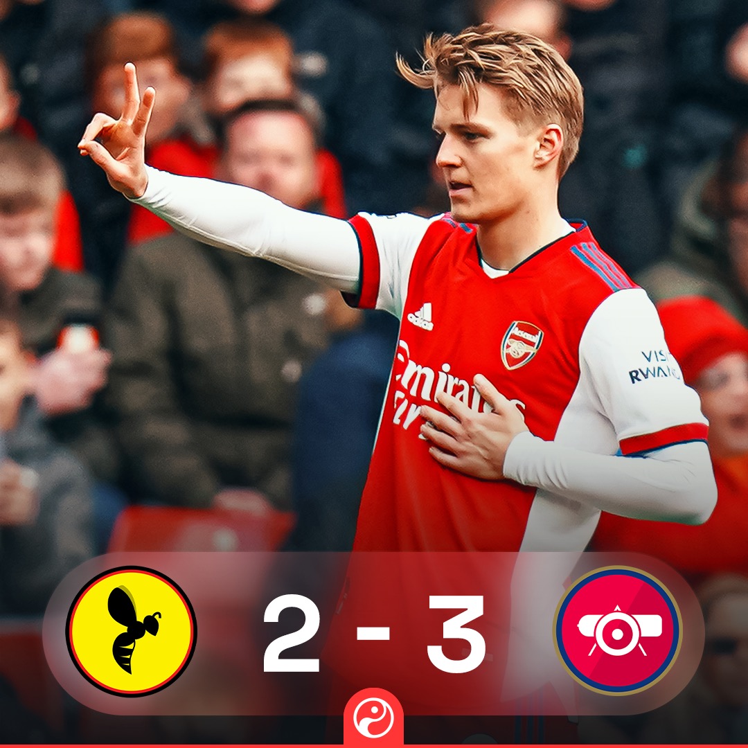 Squawka News On Twitter Watford 2 3 Arsenal Ft ⚽️ Ødegaard 🅰️ Saka ⚽