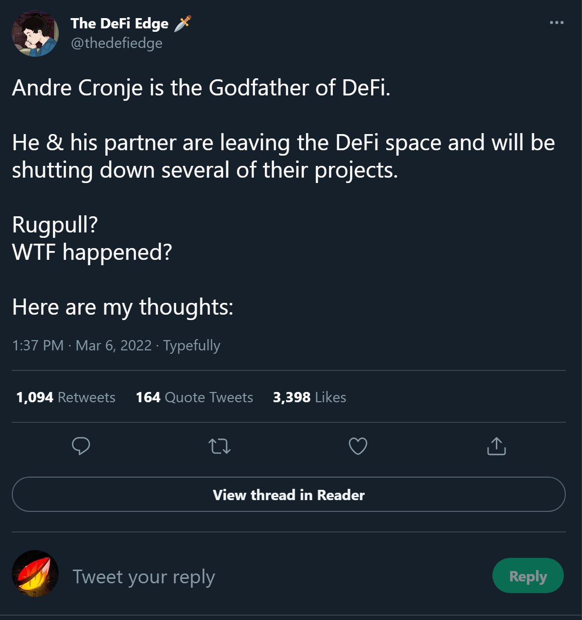 Bitfinex’ed 🔥 Κασσάνδρα 🏺 on Twitter: "It's time to just admit that DeFi is nothing more than a ...