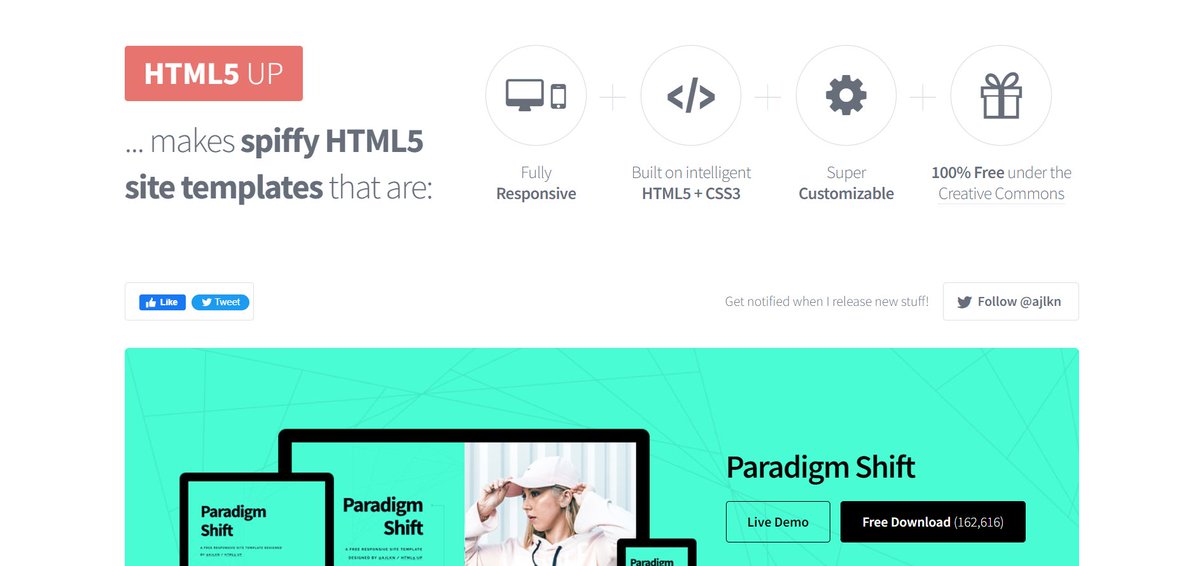 FREE HTML Template sites for Developers: A thread🧵👇 - المسلسل من H A J ...