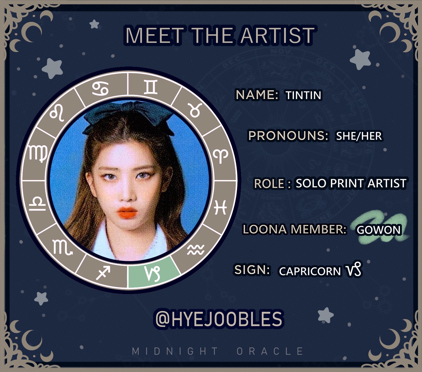 Midnight Oracle - LOONA Zine on Twitter: "☽ MEET THE ARTISTS ☾ 7/21 Our next artist reveal is ...