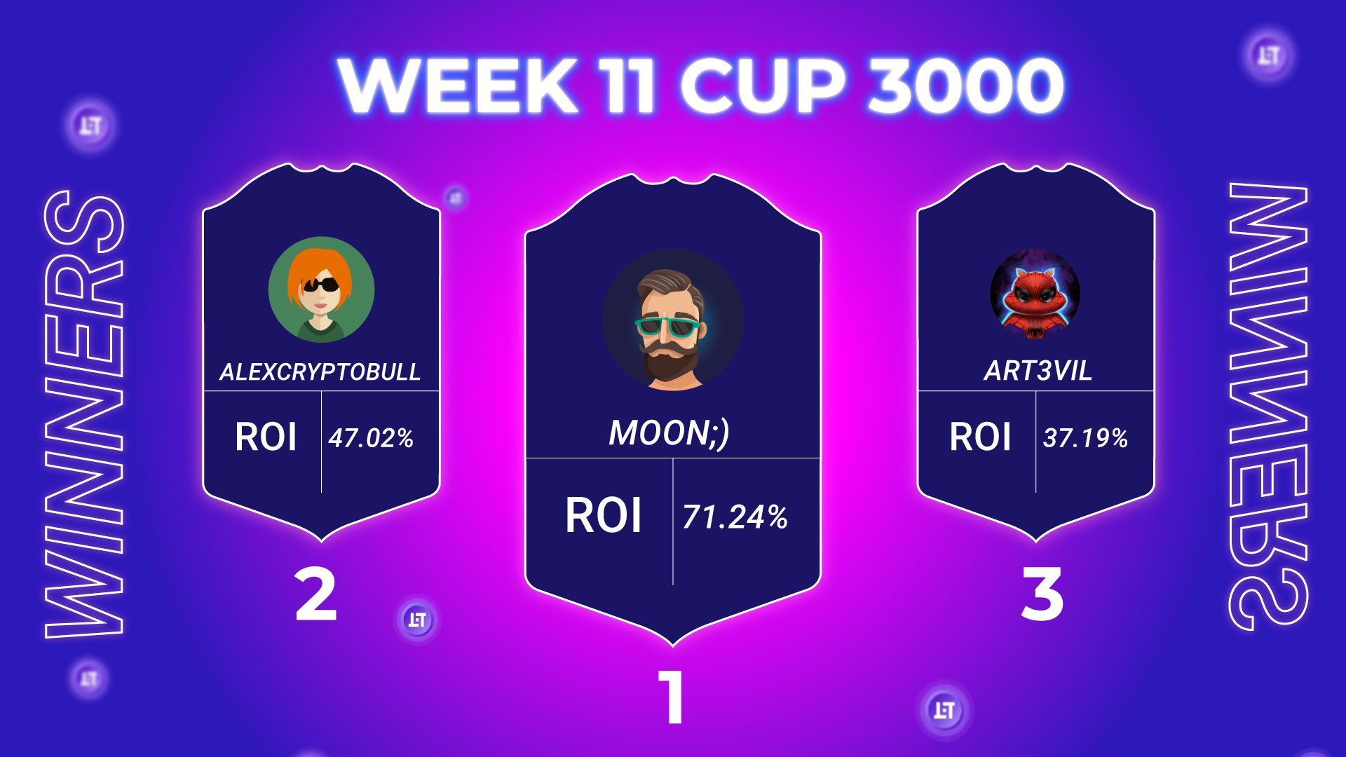 LOT.TRADE on Twitter: "Congratulations to the winners of Week 11 Cup 3000 🥳 🥇Moon ;) 500 BUSD in ...