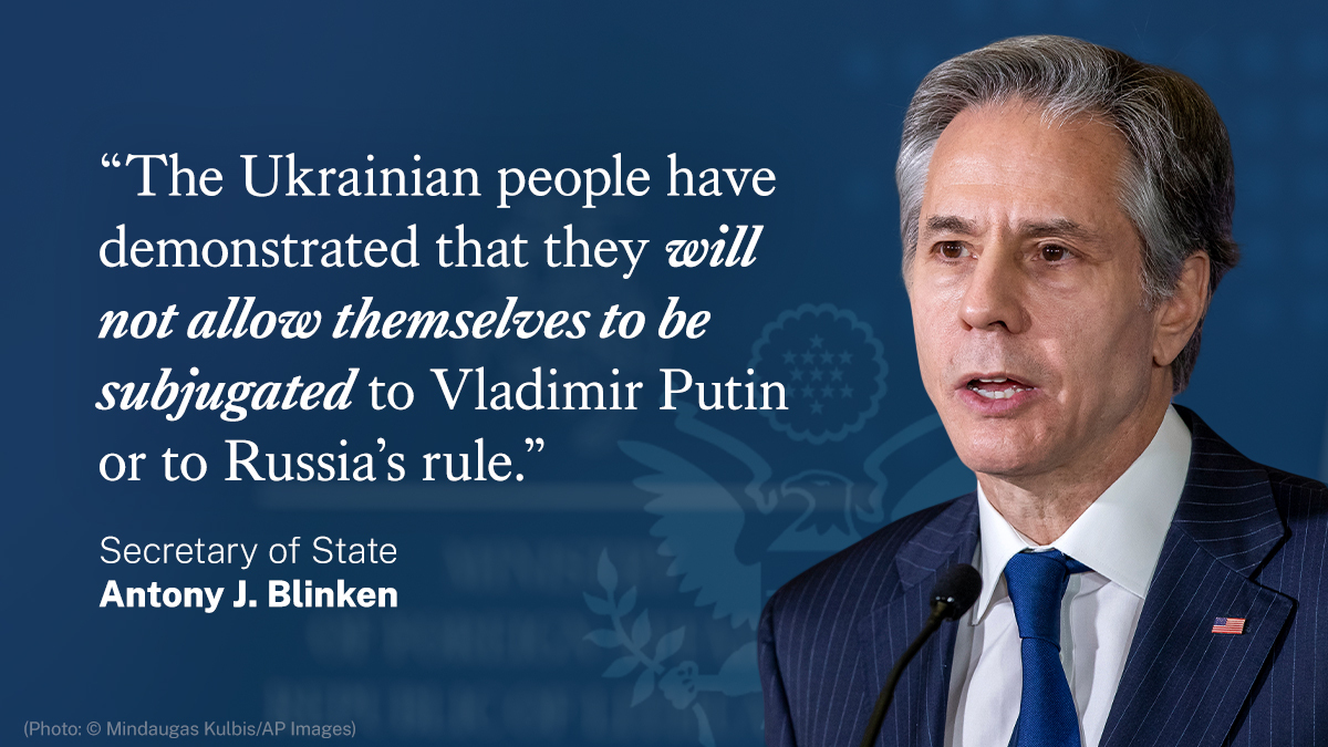 Department Of State On Twitter Secblinken On Putins War Of Choice