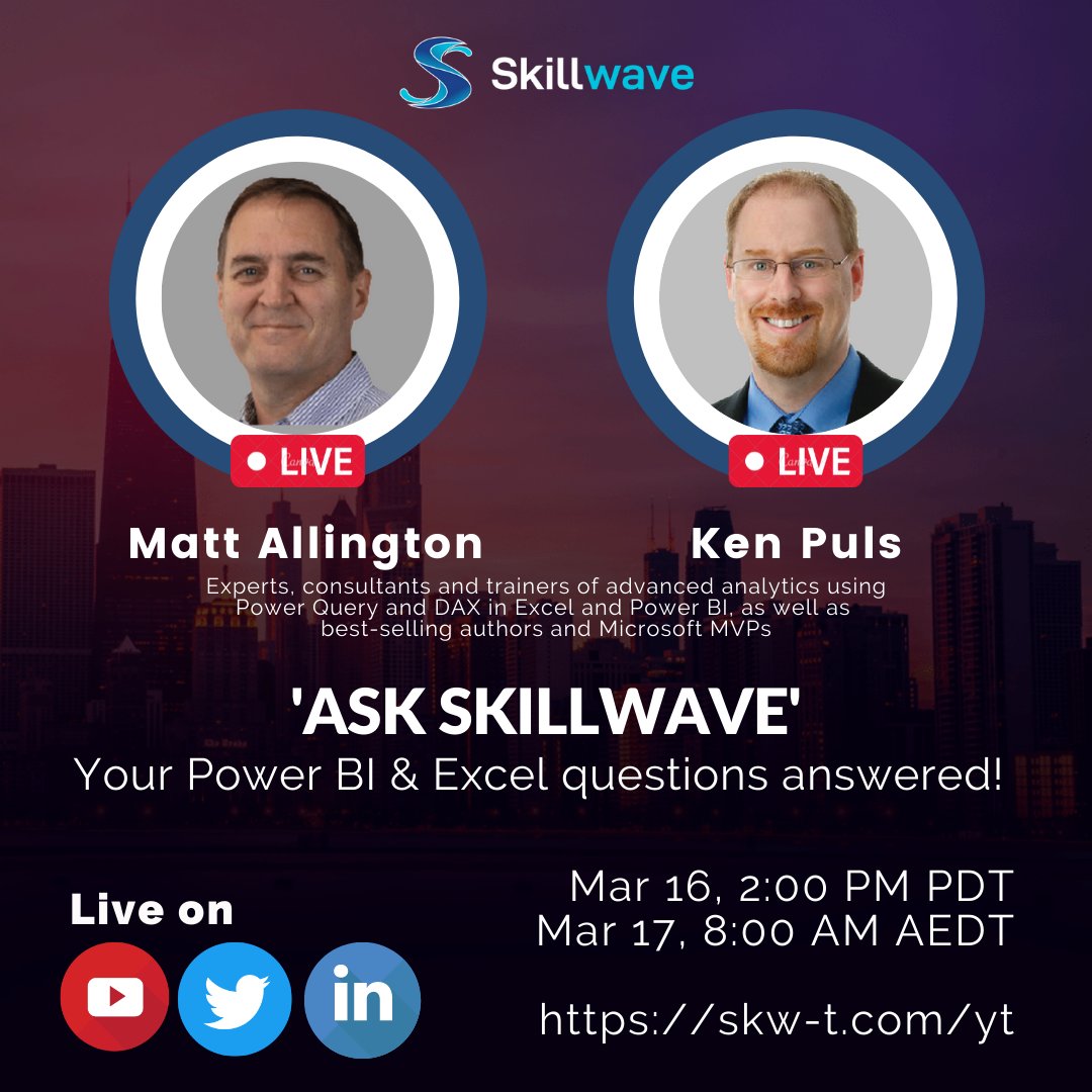 Skillwave Training on Twitter: "Got a #PowerBI, #Excel, #PowerQuery, #DAX or other # ...