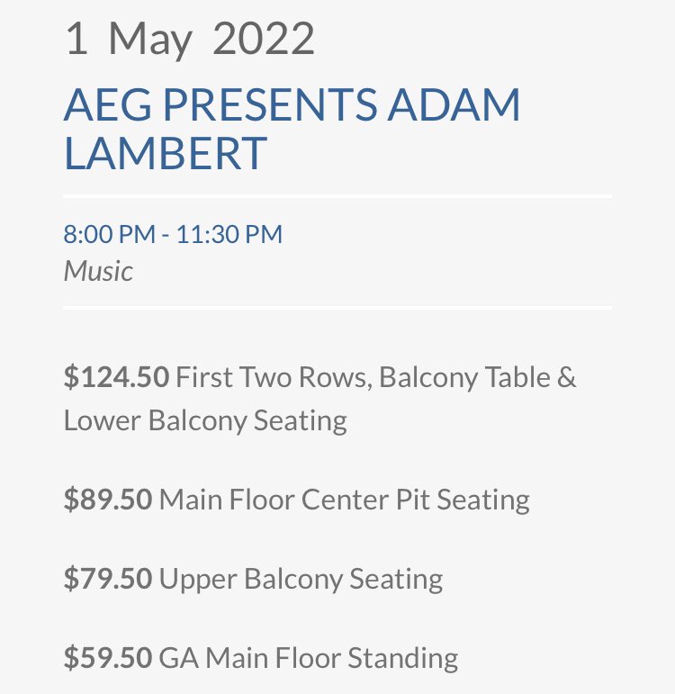Adam Lambert 2022 Calendar