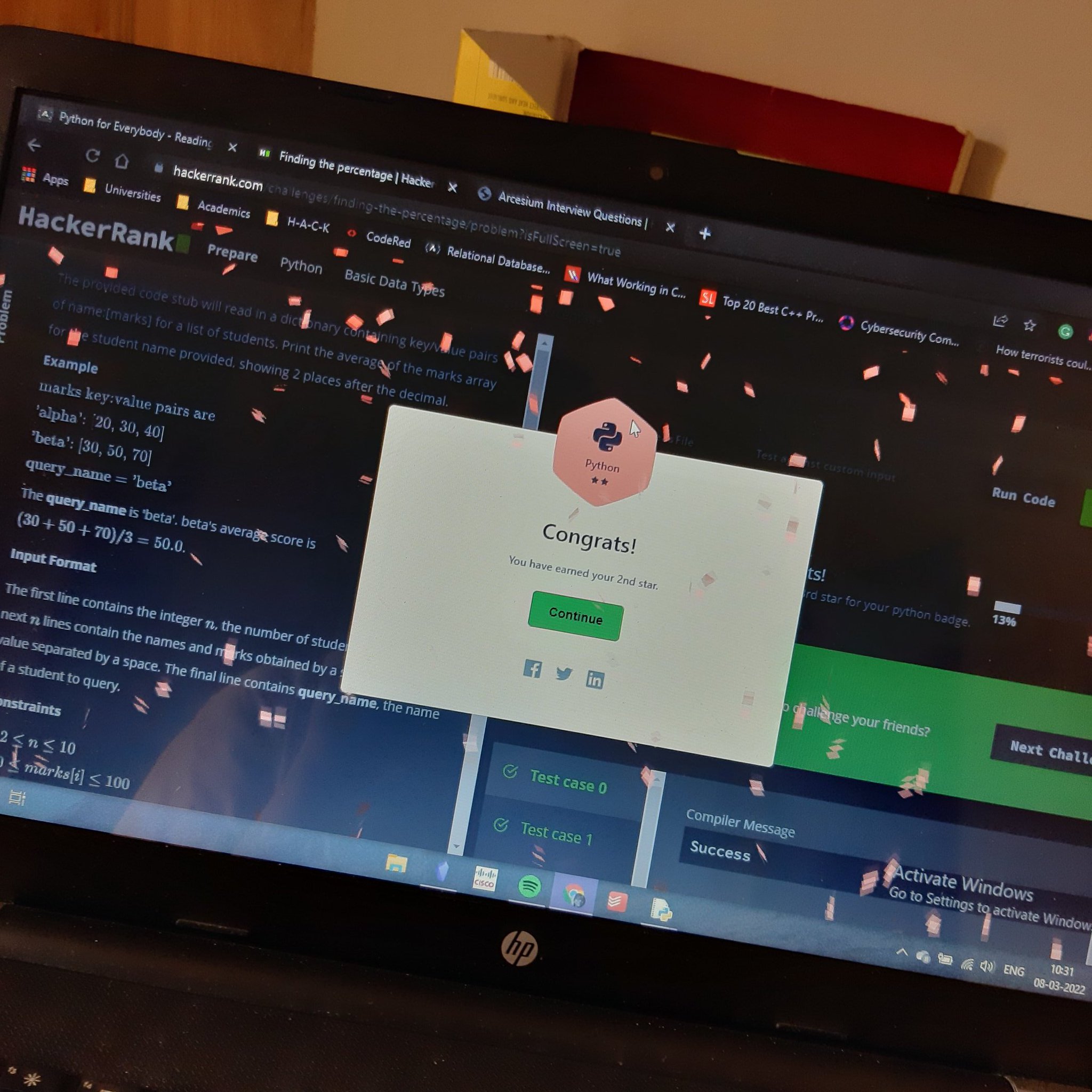 HackerRank on Twitter: "RT @Mhtyshriya: Day 40 of #100DaysOfCode: Yayie! @hackerrank https://t ...