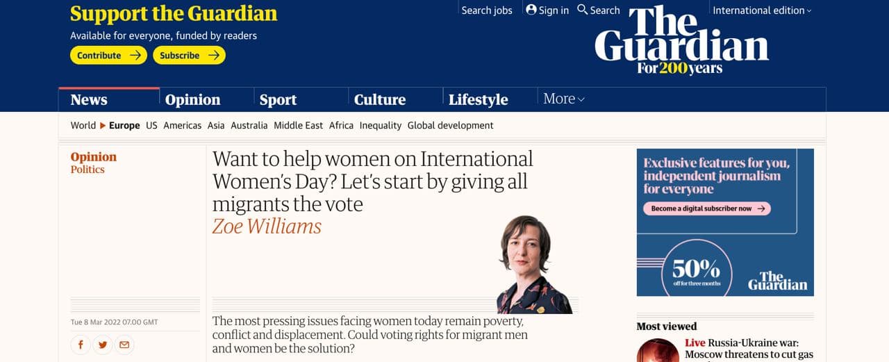 SVTV NEWS on Twitter: "Колумнистка The Guardian утверждает, что лучшим подарком женщинам на 8 ...